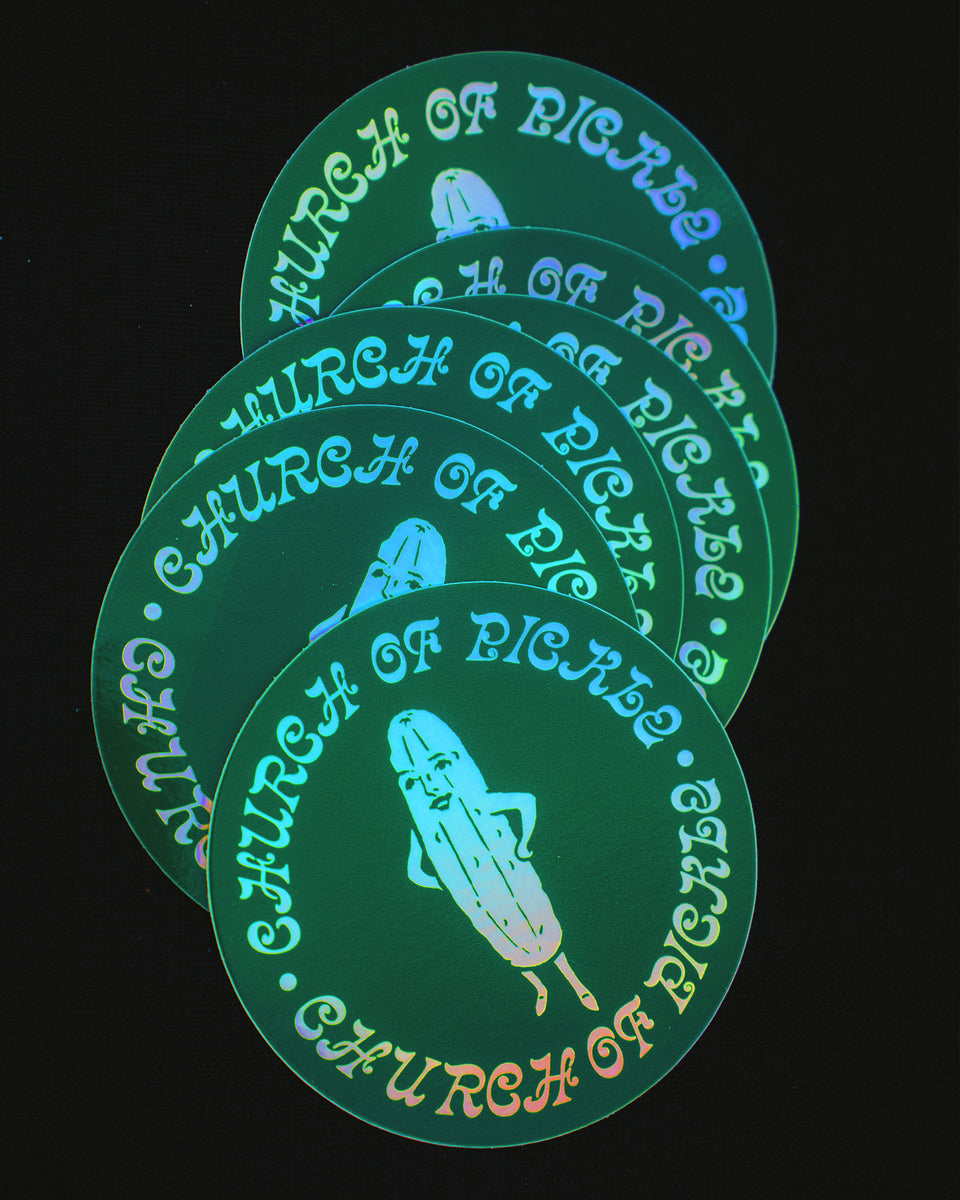 Church of Pickle Chrome Sticker